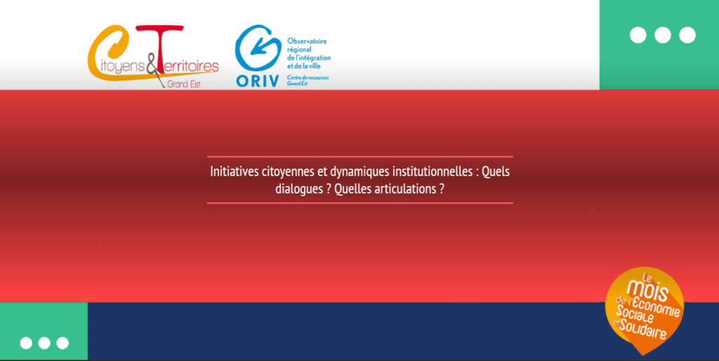 Retour sur... La journée "Initiatives citoyennes et dynamiques institutionnelles : quels ...